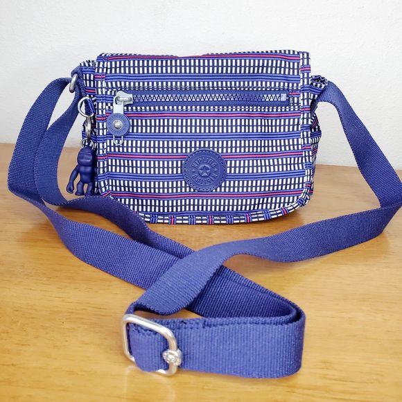 Kipling | Bags | Kipling Abanu Blue Geo Print Crossbody Bag Small ...